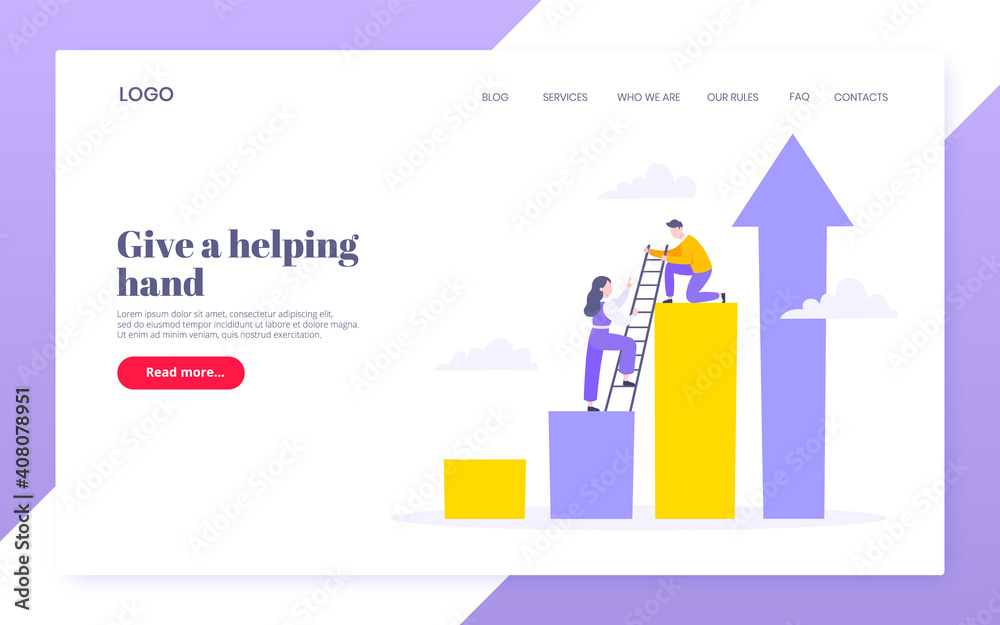 Career climbing and supporting with giving a helping hand business ...