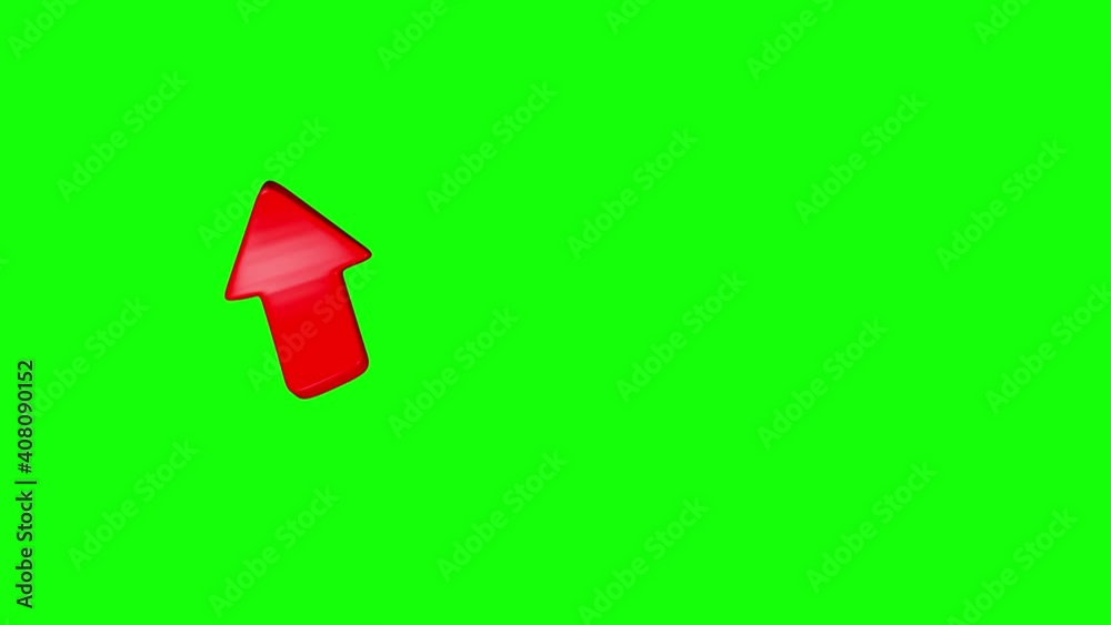 red, isolated, white, symbol, arrow, pin, object, 3d, office, plastic ...