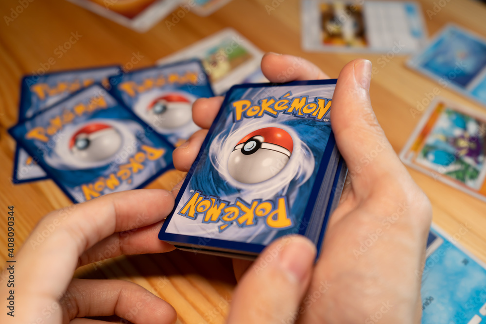 Bangkok, Thailand - January 23, 2021 : A man playing Pokemon Trading Card game. Stock Photo ...