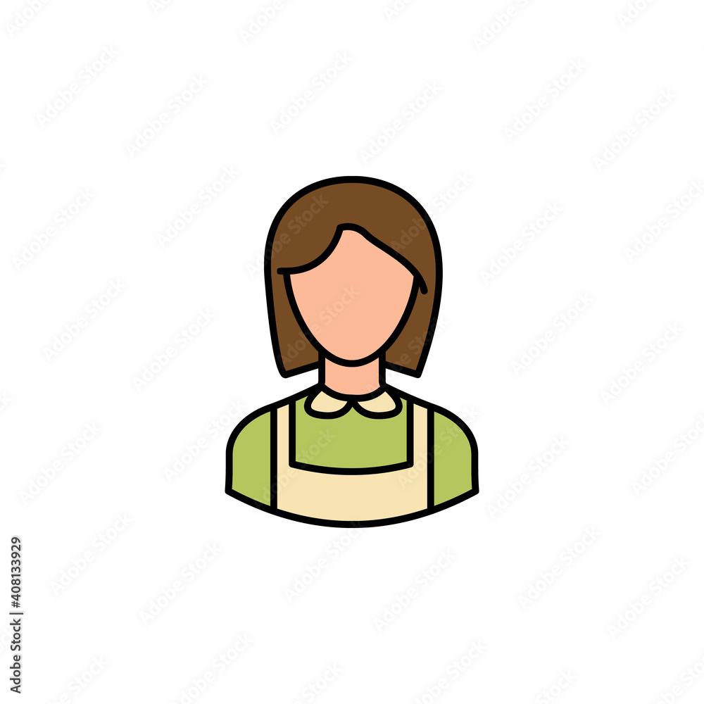 avatar maid outline icon. Signs and symbols can be used for web logo ...