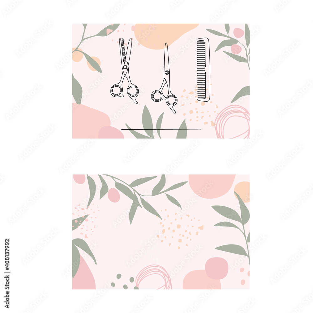 Template for a business card or certificate of a hairdresser and hair ...