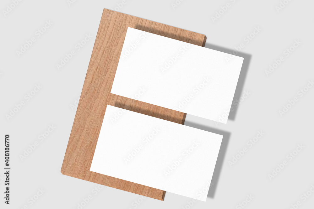 Realistic blank rounded corner business card illustration for mockup ...