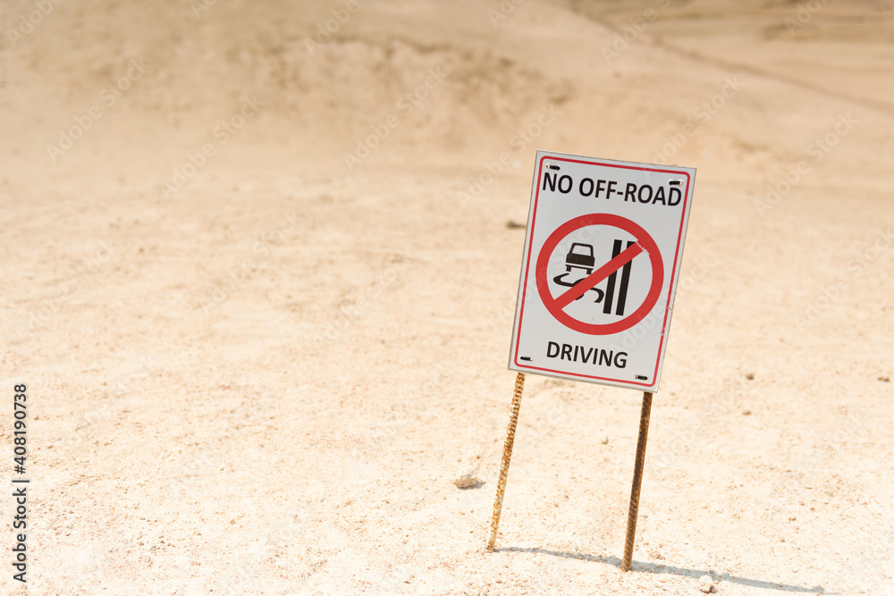 Sign In The Desert At Moon Valley No Offroad Driving Swakopmund Namibia ...