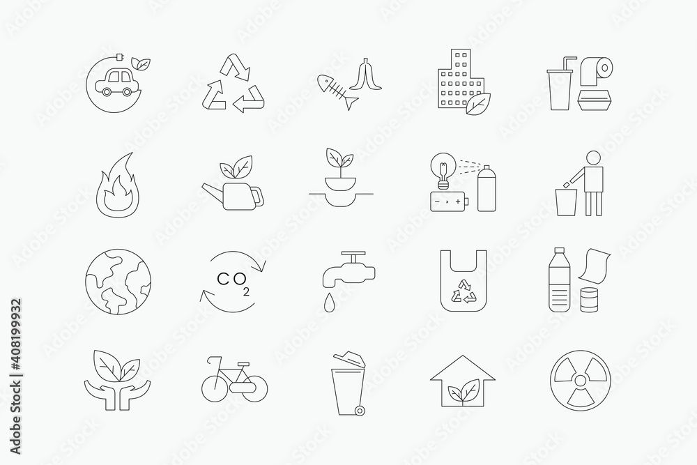 Environment icon design elements vector set Stock Vector | Adobe Stock