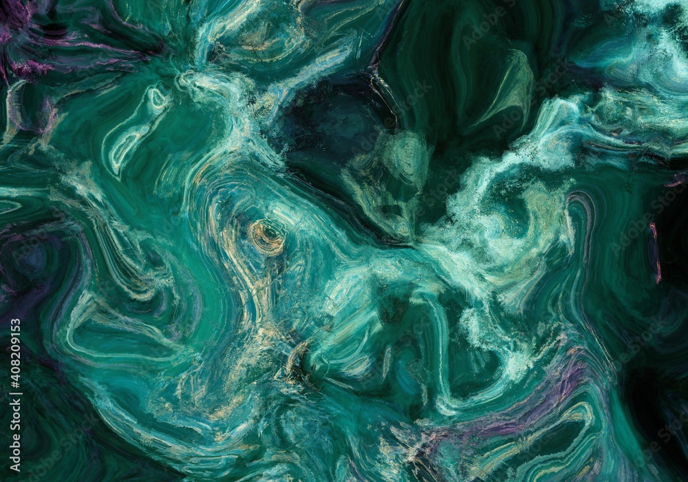 liquid ink background with the addition of gold powder. Stock ...