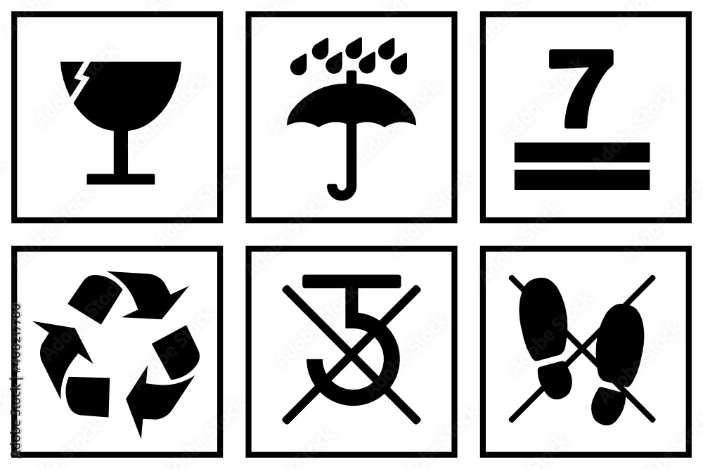 Fragile symbol vector set isolated on white background Stock Vector ...