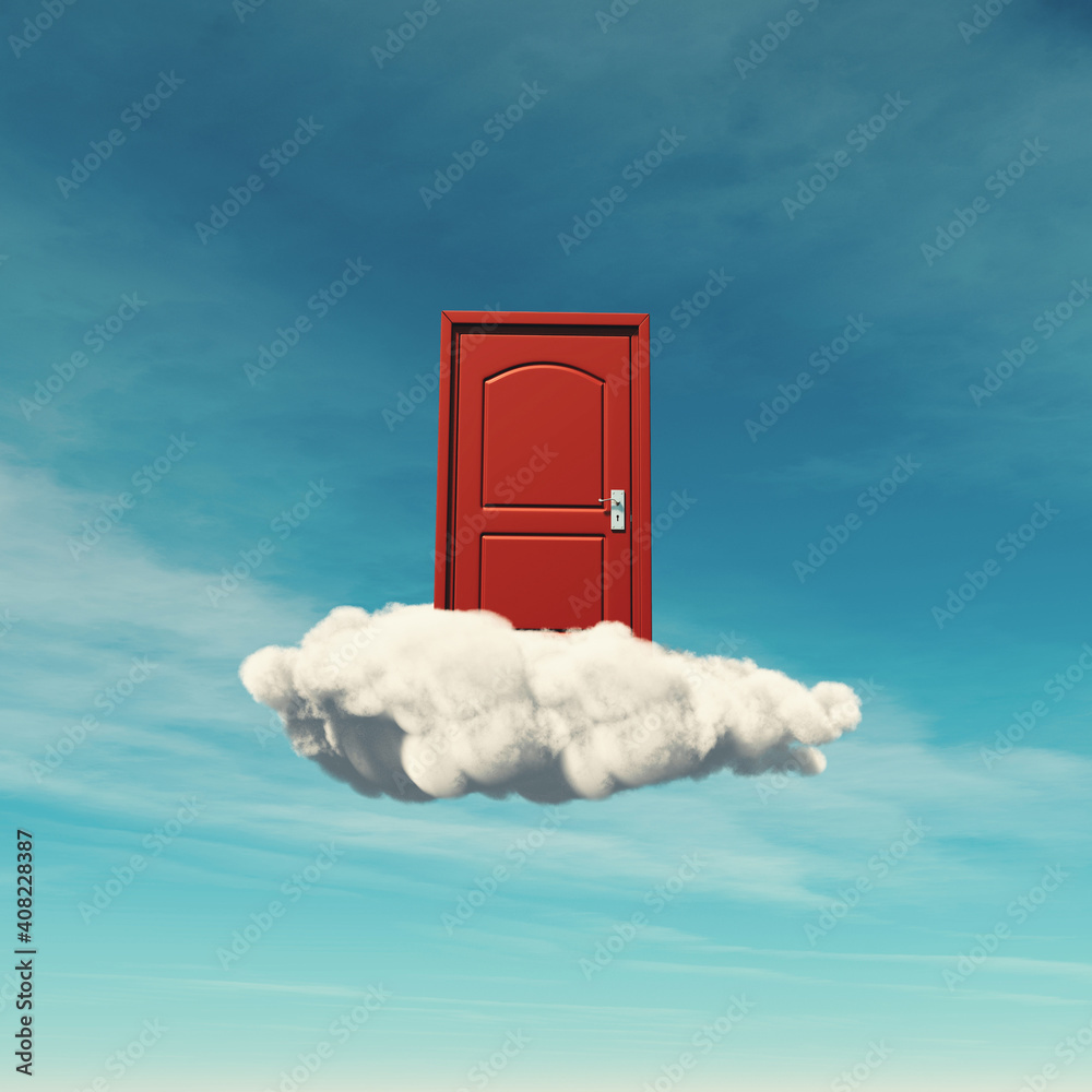 Red Door Cloud Stock Illustration Adobe Stock