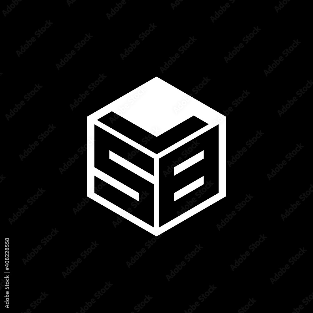 SBL letter logo design with black background in illustrator, cube logo ...