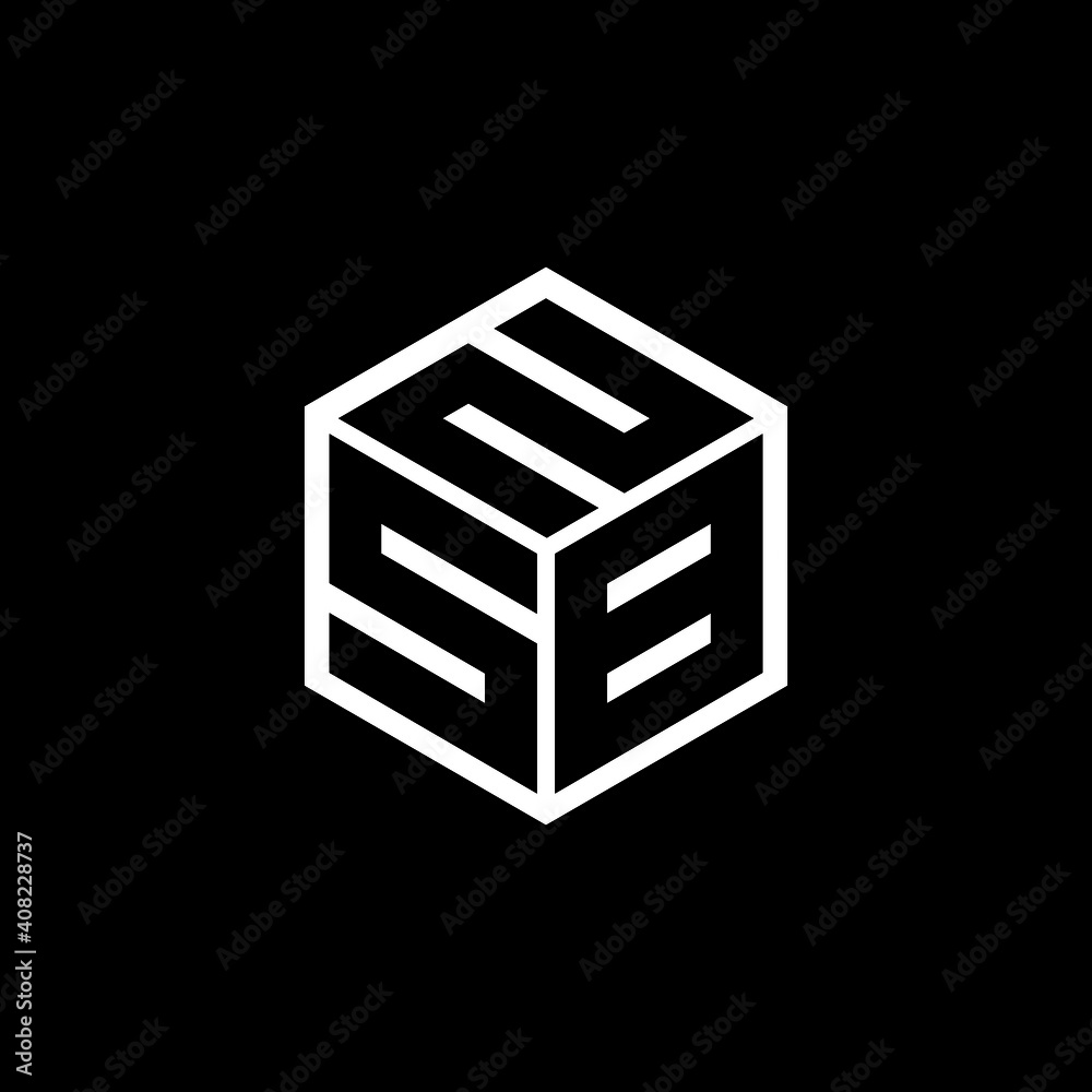 SBN letter logo design with black background in illustrator, cube logo ...