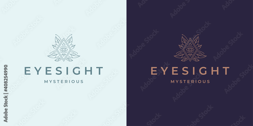 Magic eye logo template linear vector illustration Stock Vector | Adobe ...