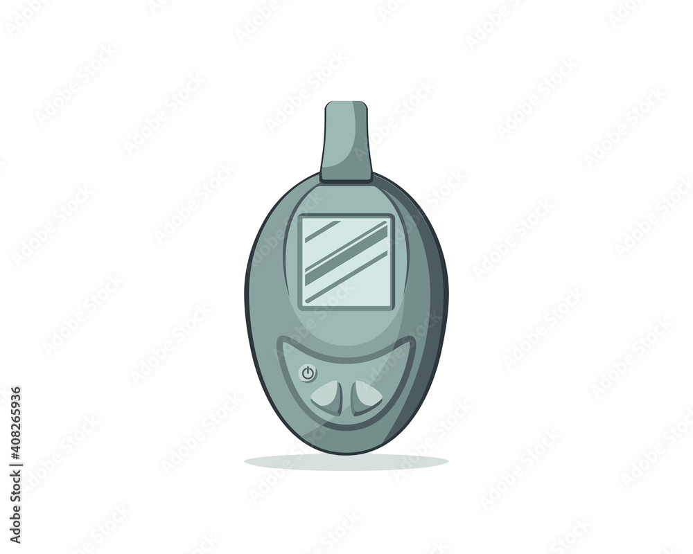 Glucose meter vector design. Medical device template with realistic ...
