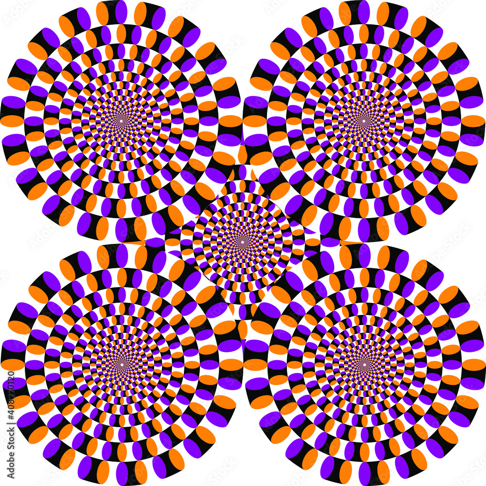 Illusion.Circles of rotation. Optical illusion. Optical illusion Spin ...