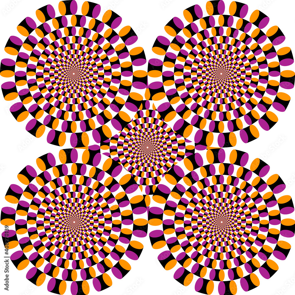 Illusion.Circles of rotation. Optical illusion. Optical illusion Spin ...