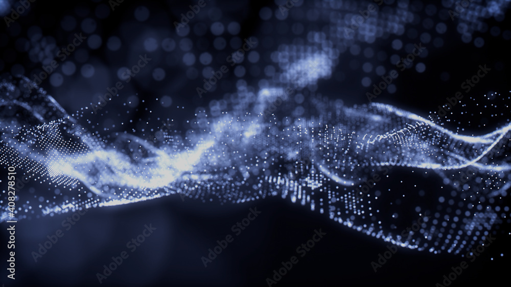 Abstract 3D Technology concept. Big Data and Artificial Intelligence ...