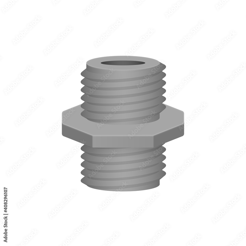 Vektorová grafika „Male to male pvc plastic nipple threaded pipe ...