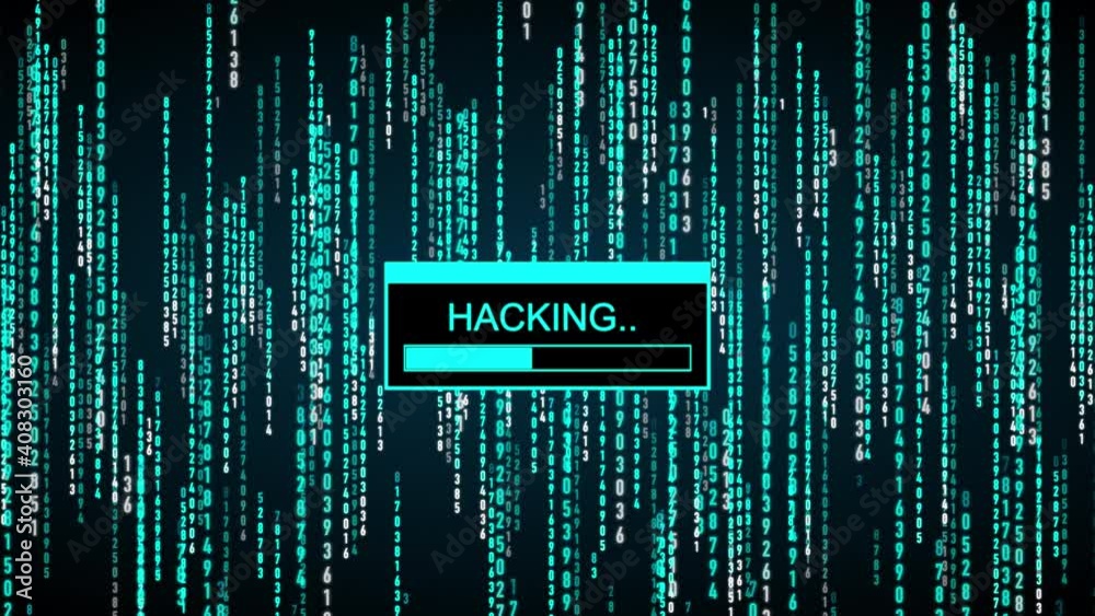 Hacking Loading bar animation with falling blue code animation , Matrix ...