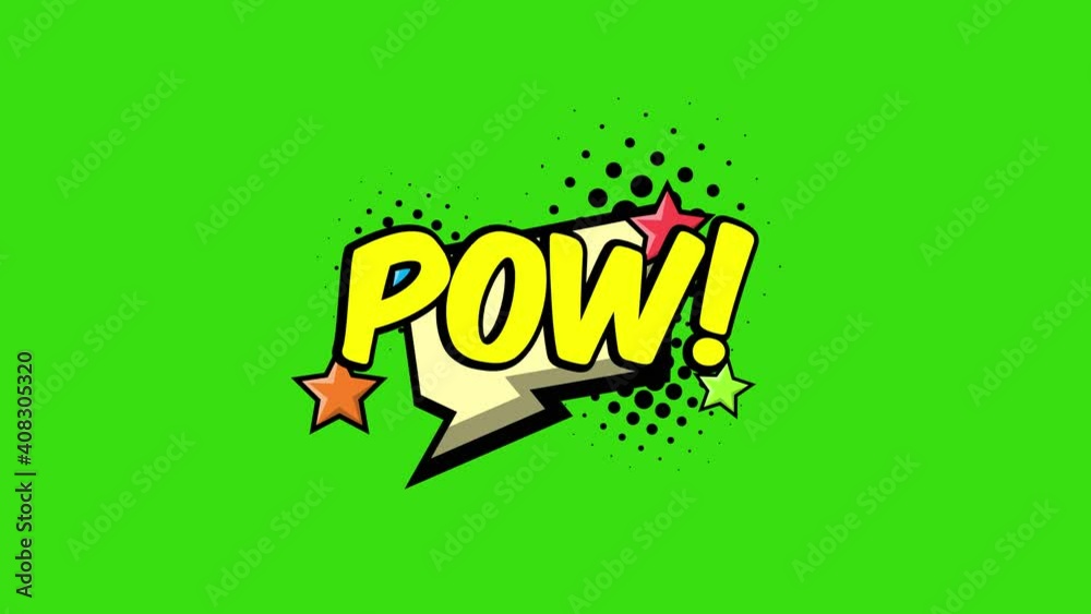 Retro comic speech bubbles with text Pow. 4K animation isolated on ...
