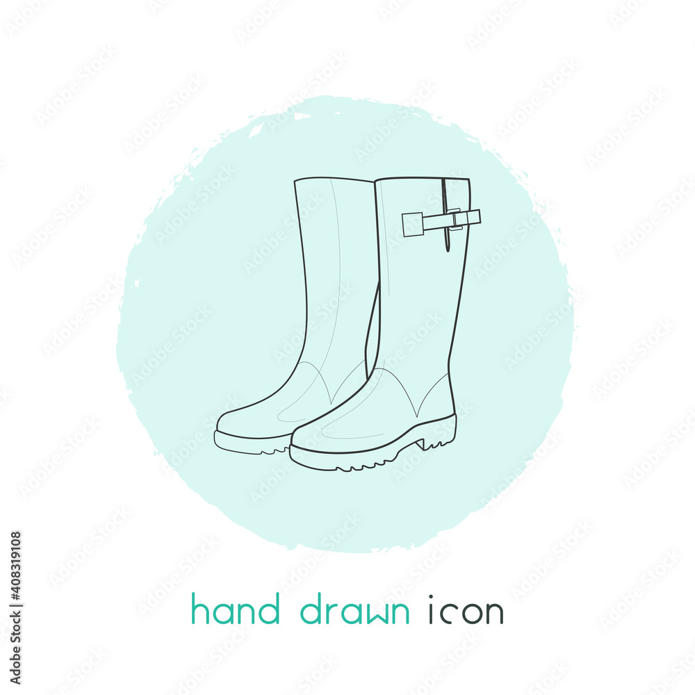 Wellington boots icon line element. Vector illustration of wellington ...