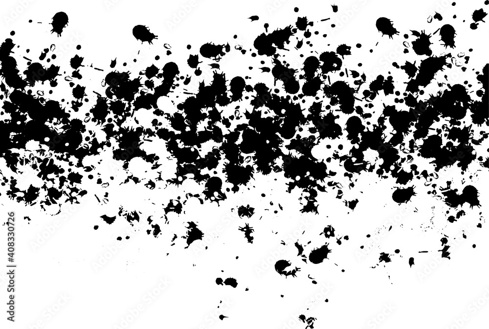Black and white ink splatter set. Paint splashes set for design ...