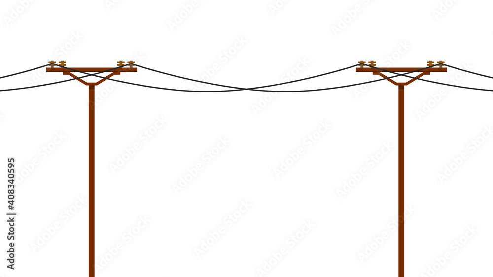 Electric pole vector. electric pole on white background. free space for ...