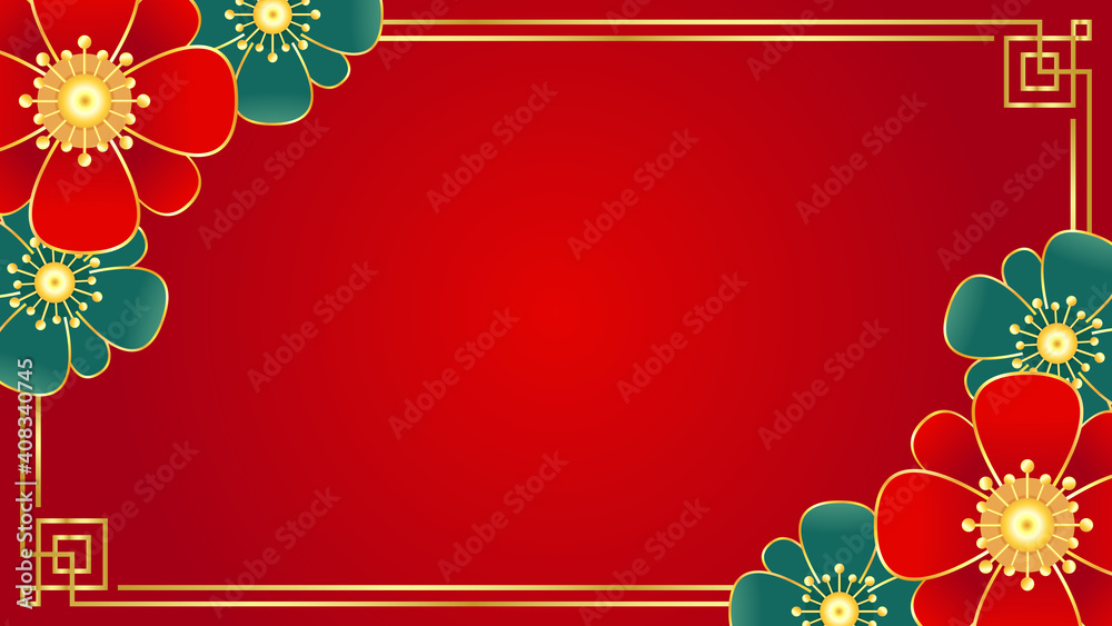 Lunar new year wallpaper. Chinese background vector. free space for ...