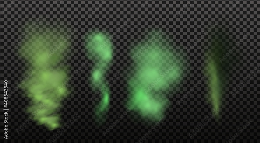 Green stink bad smell, smoke or poison gases,chemical toxic vapour ...