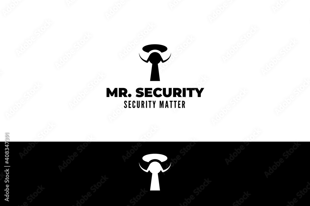 Mr Security Logo, security logo, lock logo, collar logo, suit logo ...