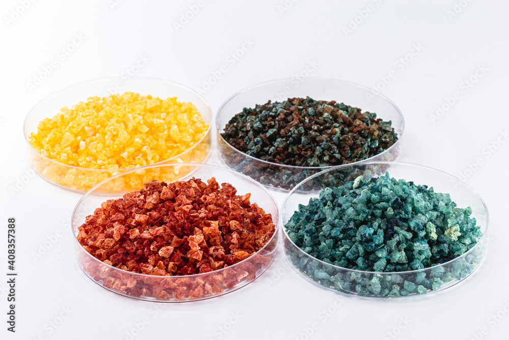 Molten chloride salts, crystals and crystallized rare earth sediments ...