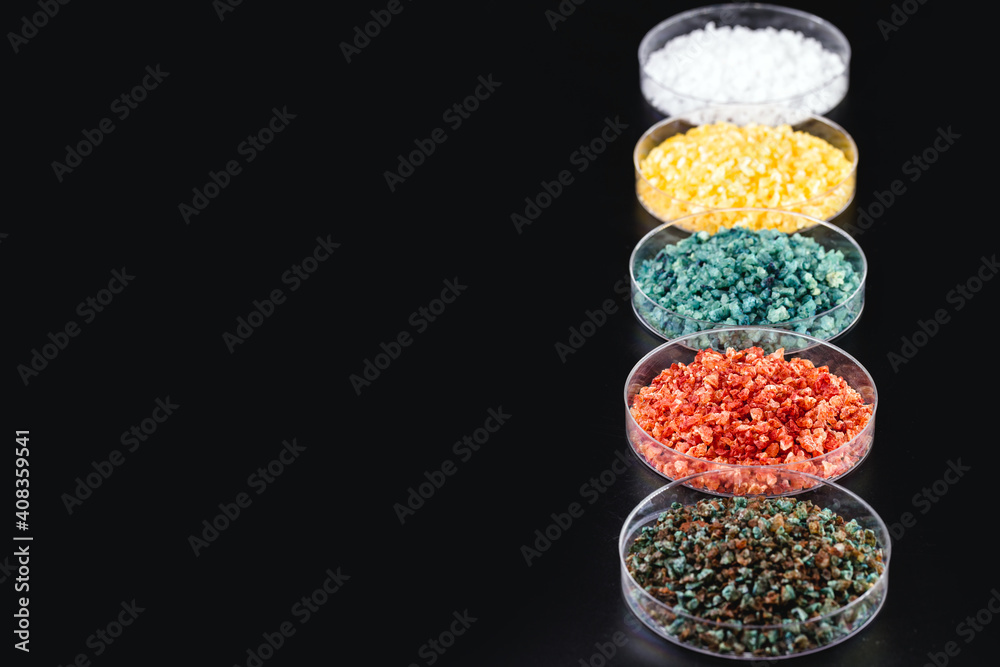 Molten chloride salts, crystals and crystallized rare earth sediments ...