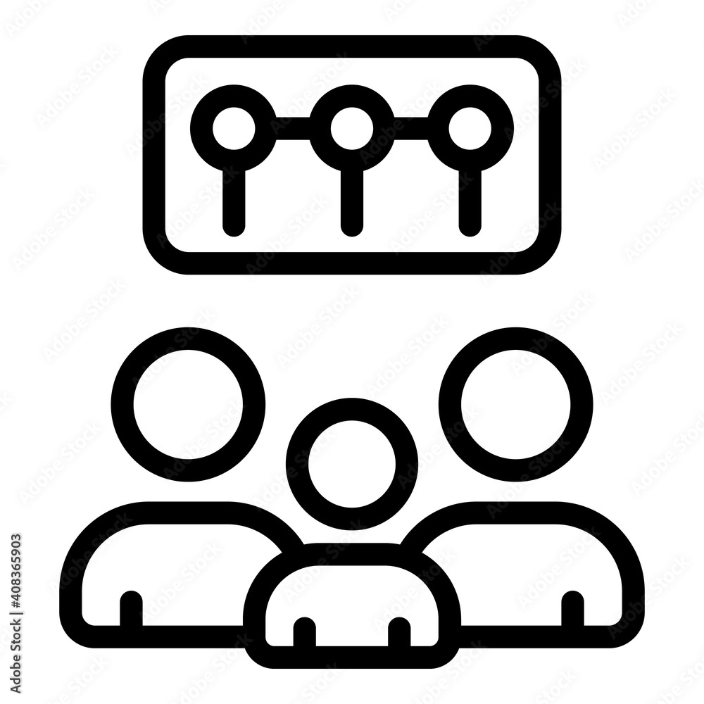 Customer Database Group Icon Outline Customer Database Group Vector Icon For Web Design