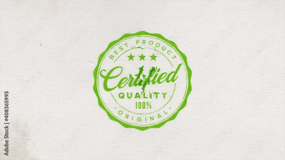 Ink Painting Quality Certified Badge With Paper Texture Animation/ 4k ...