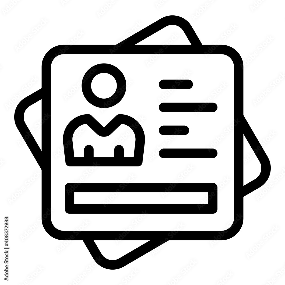 Pass id card icon. Outline pass id card vector icon for web design ...