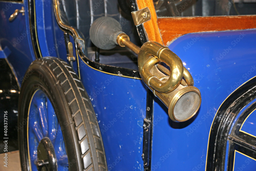 Horn on a vintage car Stock Photo | Adobe Stock