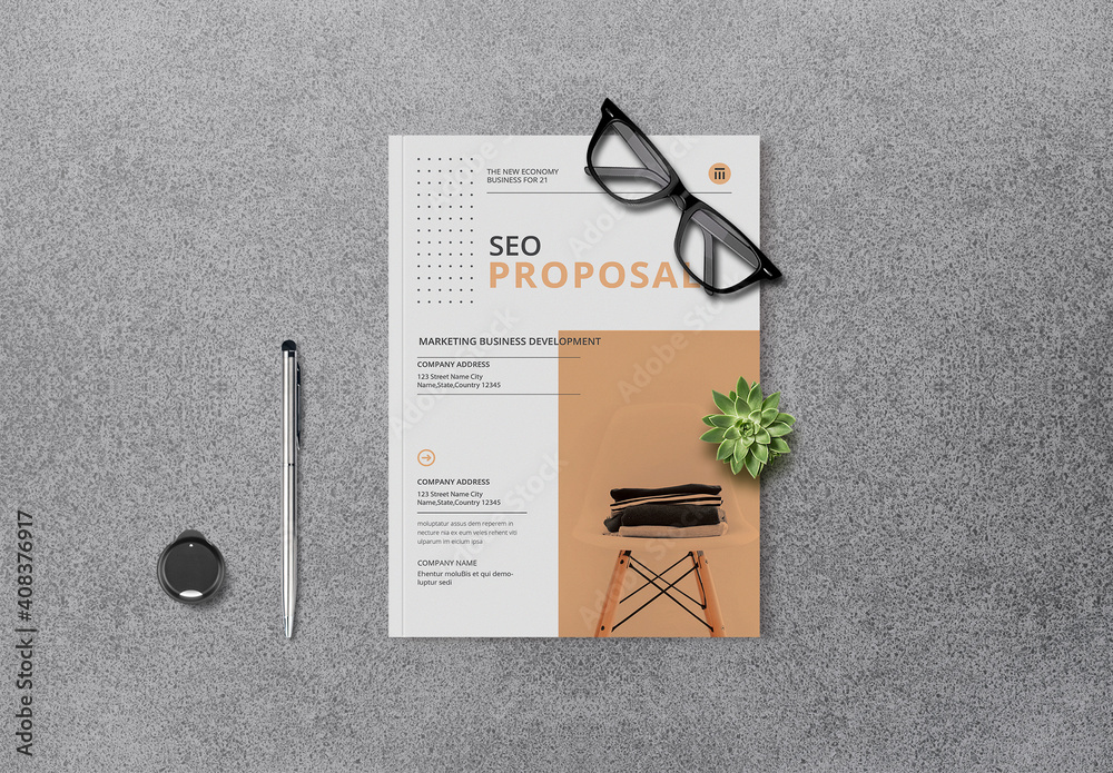 SEO Proposal with Pink Layout Stock Template | Adobe Stock