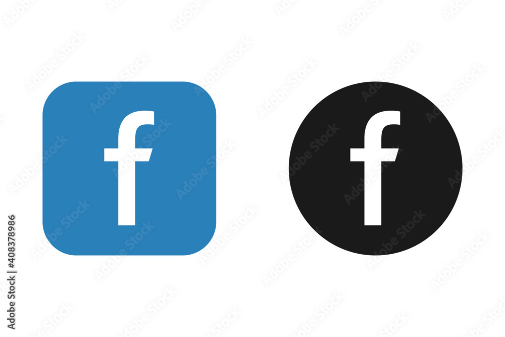 Facebook logo icons. Social icons, isolated. Vector illustration Stock ...