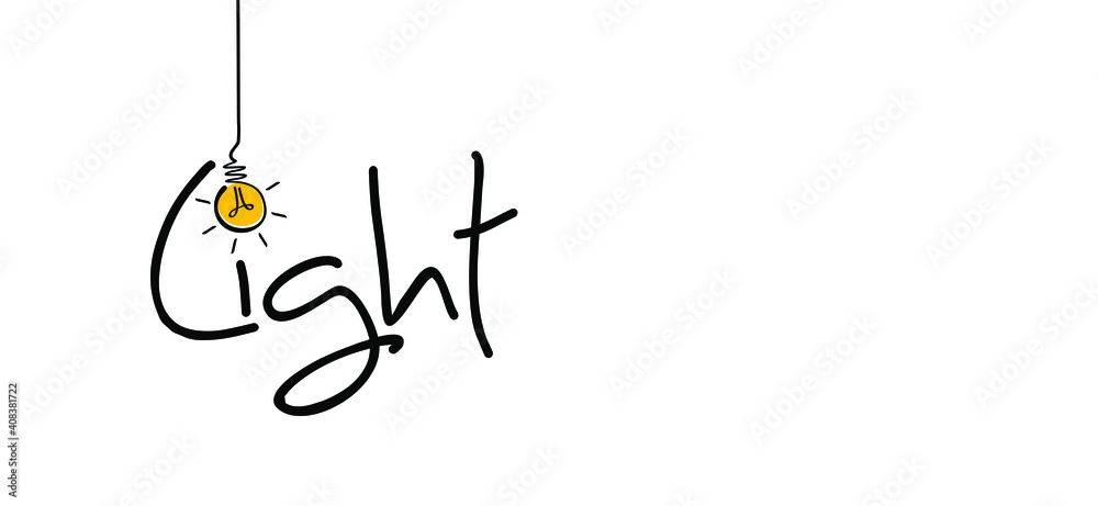 Slogan light. Comic brain electric lamp idea doodle. FAQ, business ...