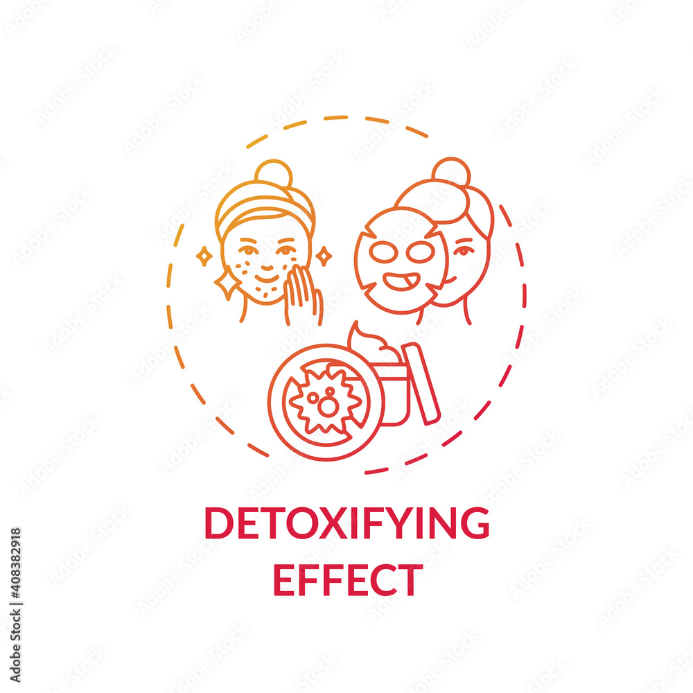 Detoxifying effect concept icon. Face mask idea thin line illustration ...