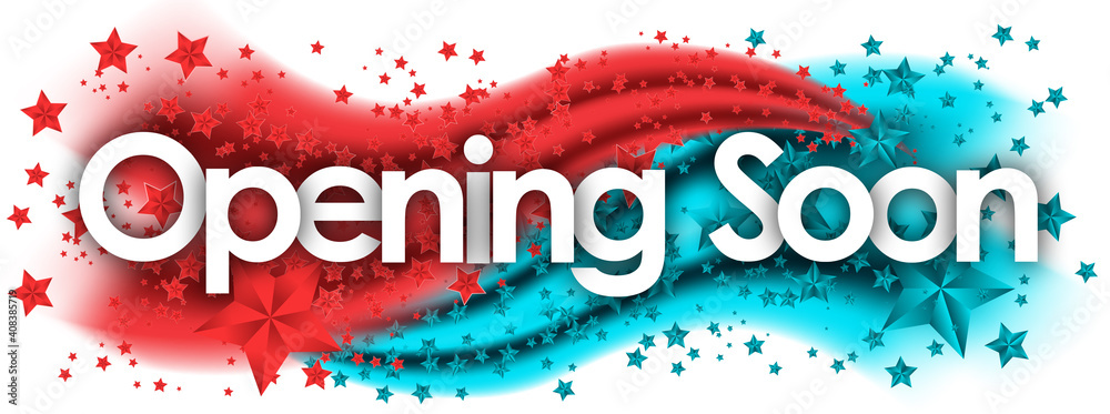Opening soon word in stars colored background Stock Illustration ...
