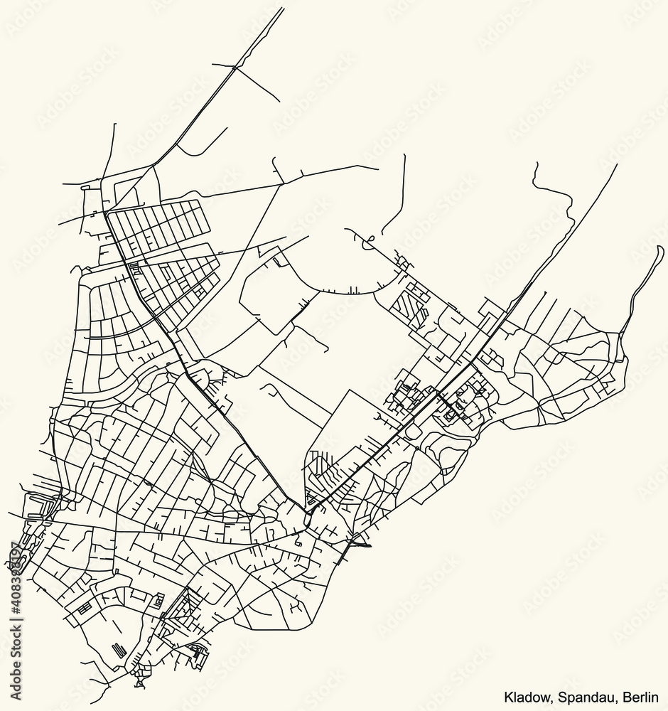 Black simple detailed city street roads map plan on vintage beige background of the ...