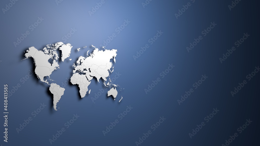 World map on blue background banner Stock Illustration | Adobe Stock