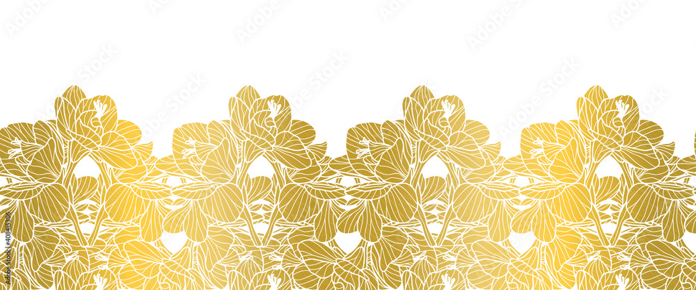 Seamless vector horizontal flower border for wallpaper and fashion ...