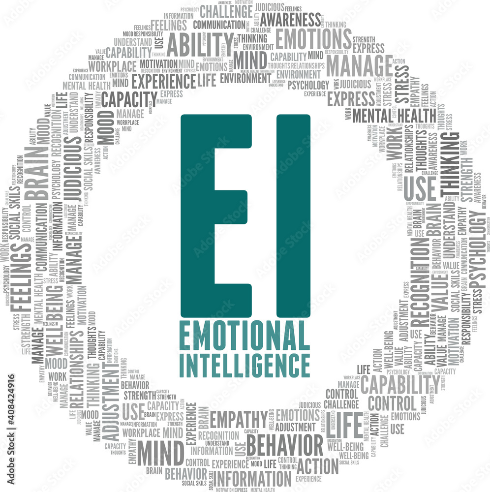 Emotional intelligence vector illustration word cloud isolated on a ...