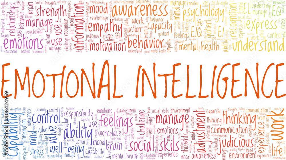 Emotional intelligence vector illustration word cloud isolated on a ...
