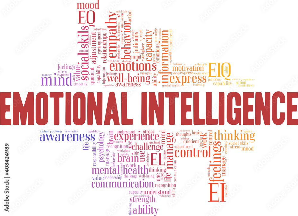 Emotional intelligence vector illustration word cloud isolated on a ...