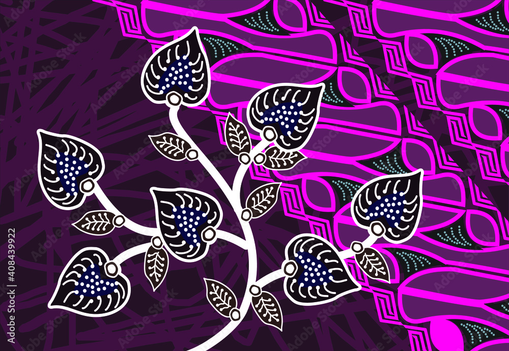 Indonesian batik motifs with very distinctive plant patterns Stock ...