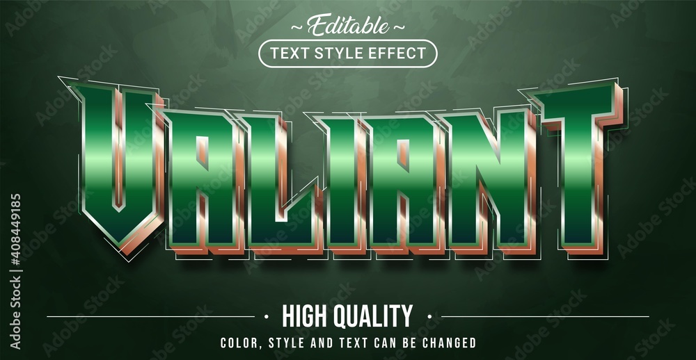 Editable text style effect - Valiant text style theme. Stock Vector ...