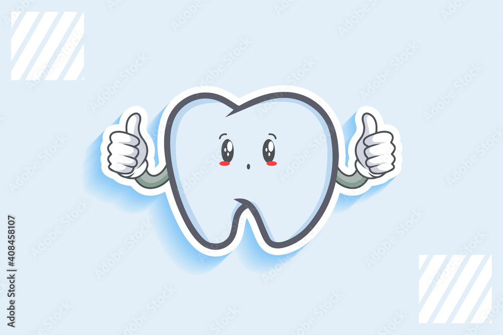 UH , OH, GASP Face Emotion. Double Thumb up Hand Gesture. Tooth Cartoon ...