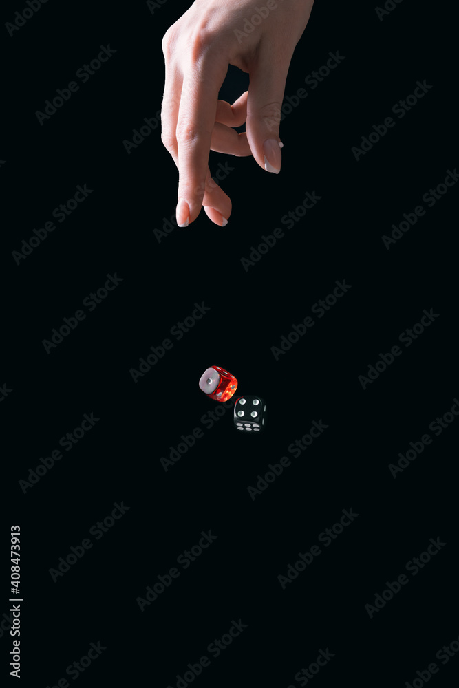 Woman Hand Rolling Dice