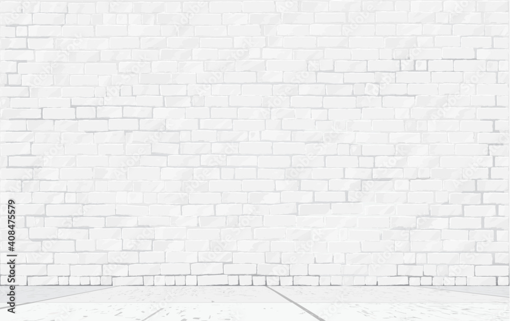 Brick background with wall and floor realistic vector illustration ...