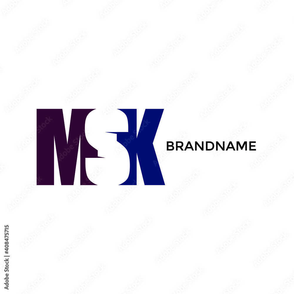the letters MSK. vector logo monogram alphabet minimalist design Stock ...